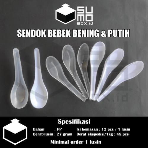 Jual Sendok Bebek bening, putih isi 12pcs / sendok makan plastik ...