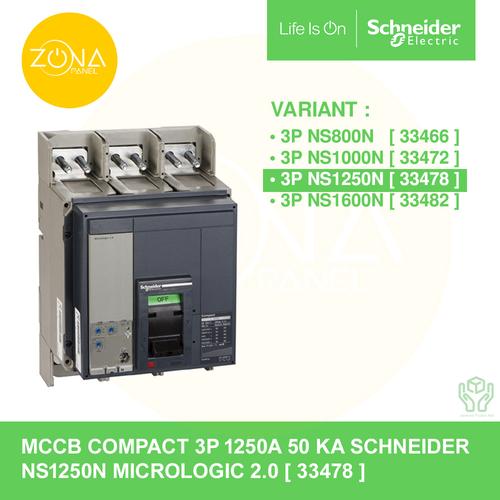 Jual MCCB SCHNEIDER COMPACT 3P 1250A 50KA NS1250N MICROLOGIC 2.0 33478 ...