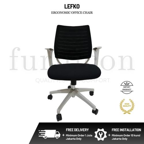 Jual Kursi Kantor Ergonomis Furnicon Lefko Black /Kursi Kerja Office ...