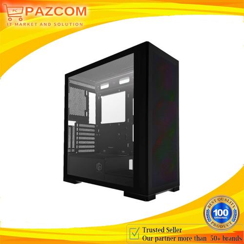 Promo Casing CUBE GAMING PREMIUM ARMOUR BLACK - ATX Gaming Case - Front ...