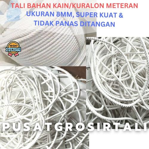 Jual TALI TAMBANG KAIN 8MM METERAN/ TALI BAHAN KAIN 6MM/ TALI KURALON ...