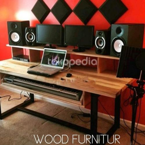 Jual Meja Piano Monitor Keyboard Kayu Jati Kaki Besi Hollow 150x80x75cm ...