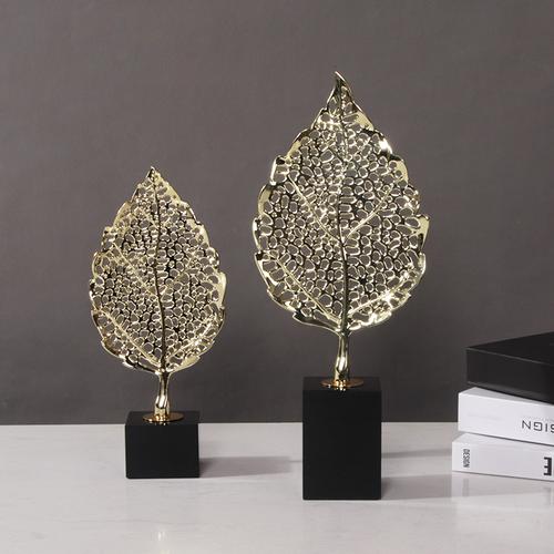 Jual Pajangan Hiasan Meja Mewah / Porous Leaf Statue Ornament Set EB ...