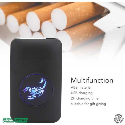 Jual Kotak Rokok Cigarette Case LED with Korek Api Elektrik Model ...