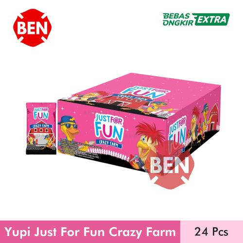 Jual Yupi JUST FOR FUN CRAZY FARM 1 Pak Box 24 Pcs Permen Jelly Ayam ...