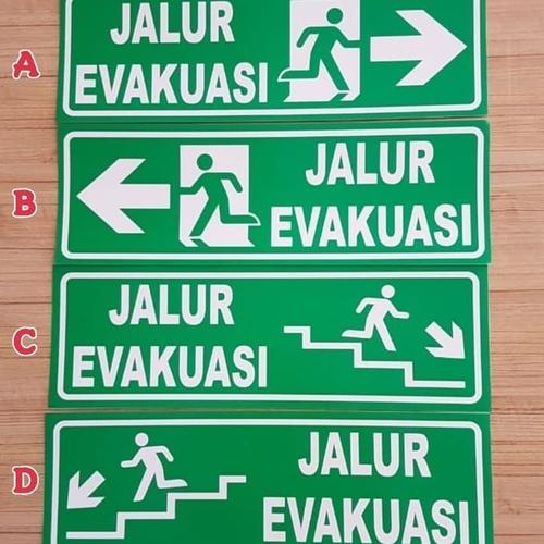 Jual sign stiker jalur evakuasi / sticker Arah keluar rambu k3 uk 40x25 ...