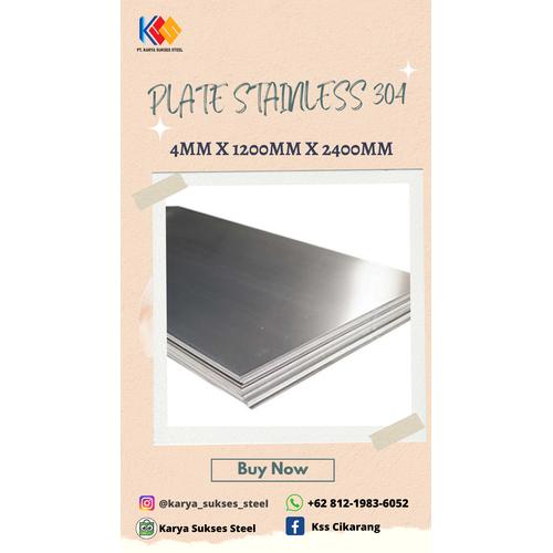 Jual PLATE STAINLESS 304 4MM X 1200 X 2400 (Sertifikat) - Kab. Bekasi ...