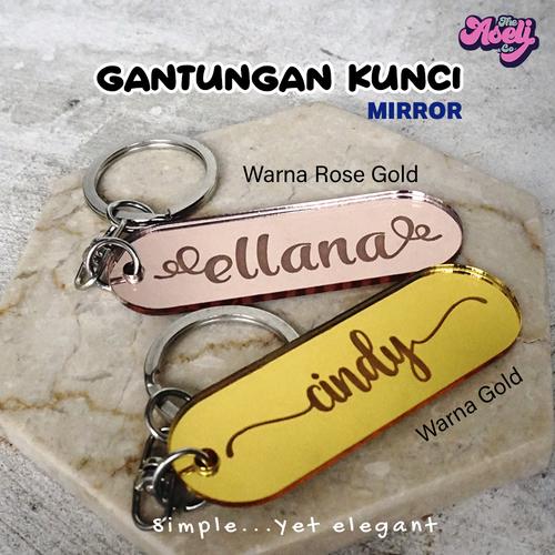 Jual Gantungan kunci nama grafir custom nama - Rose Gold - Jakarta ...