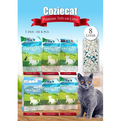 Jual Coziecat Soya Clump Cat Litter 8 Litter - Premium Cat Litter ...