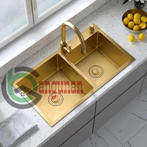 Jual Kitchen Sink 8245 Gold Lengkap Kran Angsa/Pipa/Bak Cuci Piring ...