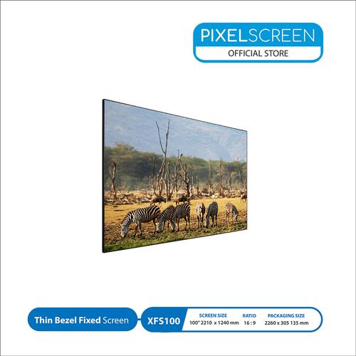 Promo PIXELSCREEN Bezel-less Fix Screen Projector 100 inch Home Theater ...