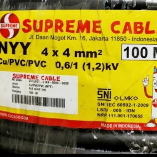 Jual KABEL NYY SUPREME 4x4 MM 4 x 4 MM PER ROLL 100METER KABEL HITAM KAWAT - Jakarta Pusat ...