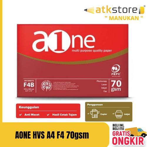 Jual Kertas HVS AONE 70 gram A4 F4 - A4 - Kota Surabaya - Atkstore ...