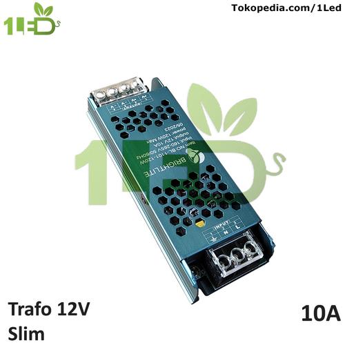 Jual Trafo LED Strip Adaptor Power Supply 12V 10A Slim BrightLite - Kab ...