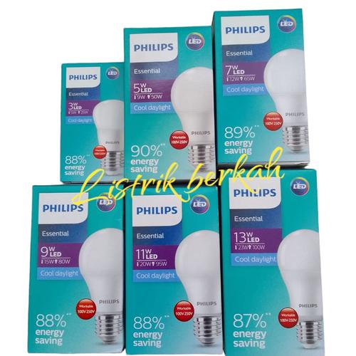 Promo Lampu philips led 3 5 7 9 11 13 15 Watt W philip Essential warna putih - 13 watt - Kab ...