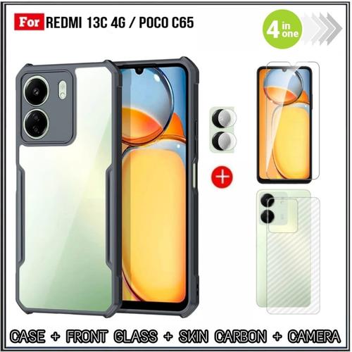 Jual Paket 4in1 Case Poco C65 SoftCasing Cover+Tempered Glass - PAKET ...