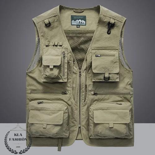 Promo rompi pria/rompi lapangan/rompi tactical/rompi gamblok - Navy, S ...