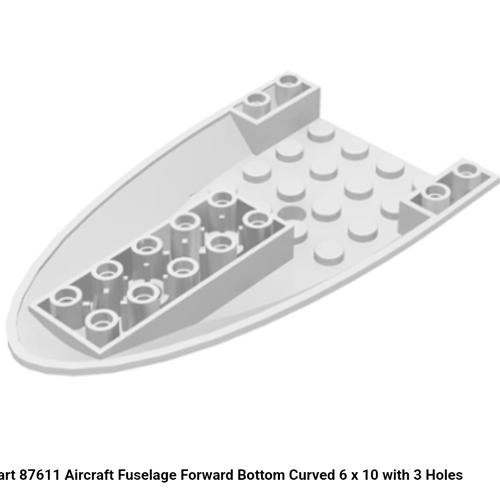 Jual Lego 87611 white Aircraft fuselage forward bottom curved bottom 6 ...