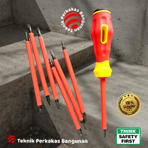 Jual Obeng tespen listrik 1000Volt set 8pcs 14 in 1 Heavy duty obeng ...