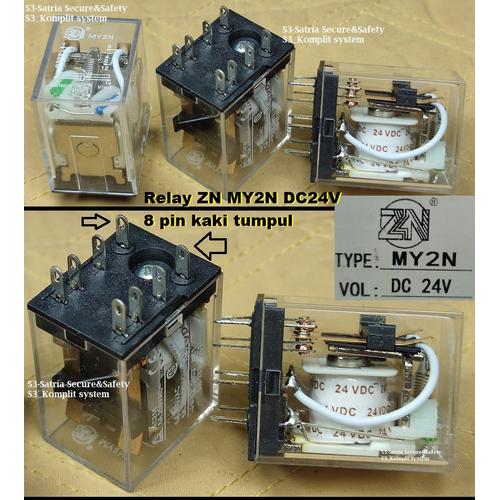 Jual Relay ZN MY2N DC24V 8 pin kaki tumpul DC 24V rilai 24vdc 8pin ...