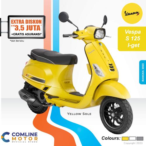Promo COMLINE-Sepeda Motor Vespa S 125 i-get 2023 - Yellow Sole, JaDeTaBek Cicil 0% 3x - Jakarta ...