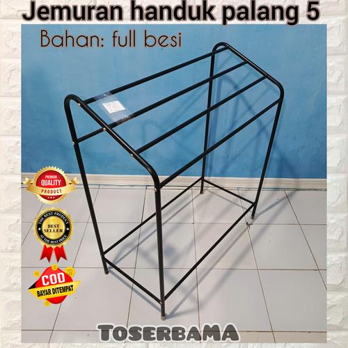 Jual Jemuran handuk palang 5 besi warna hitam kuat dan kokoh - Kota ...