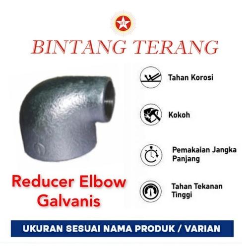 Jual Reducer Elbow Galvanis 2 x 11/4 / Vlok Knee Besi / Verlop Keni ...