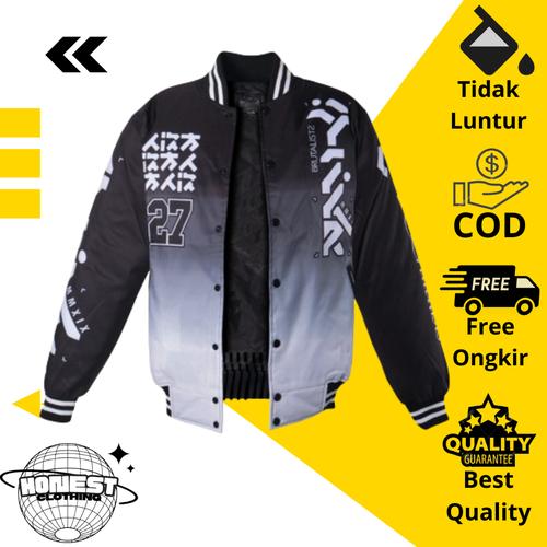 Jual Jaket Motor Touring Pria Varsity Hitam Putih - Hitam Putih, L ...