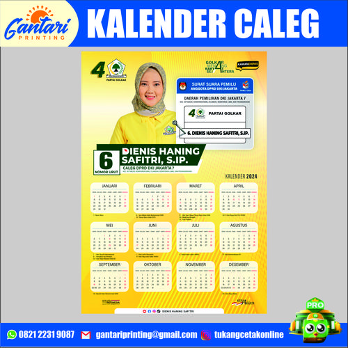 Jual Cetak Kalender Pilkada 2024 Kalender Caleg Partai - 190 gr , 5000 ...