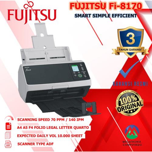 Jual Scanner Fujitsu Fi-8170 ADF - 70 Lembar/Menit - (A4/Legal/Folio ...