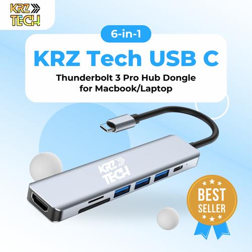Jual KRZ Tech 6 in 1 Adapter Converter Dongle USB C Hub Multiport ...