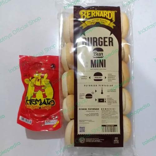 Jual Paket Bernardi Roti Burger Mini Polos + Hemato Burger Sapi Frozen ...