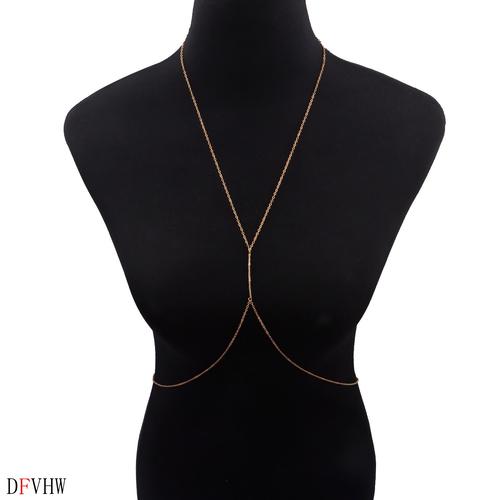 Jual BODY CHAIN CHEST BIKINI BEACH NIGHT CLUB GOWN ELEGANT GOLD D0008-1 ...