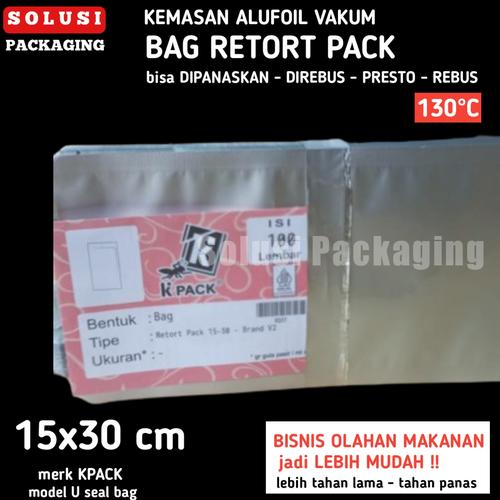 Jual BAG RETORT PACK 15x30 KPACK PLASTIK ALUFOIL VAKUM VACUM MAKANAN ...