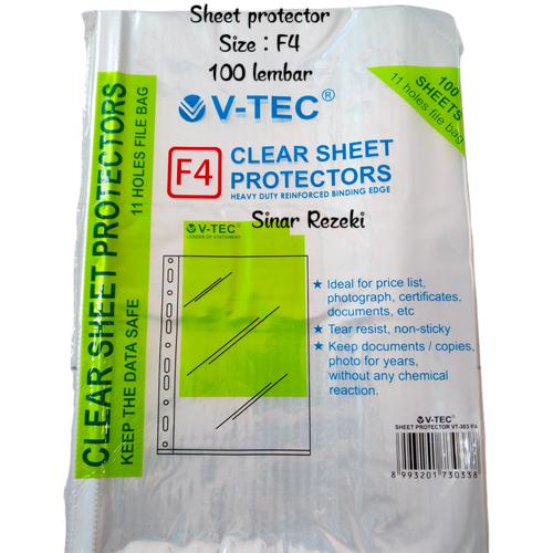 Jual 100 lembar!! Clear sheet protector F4/sheet protector - Kota ...