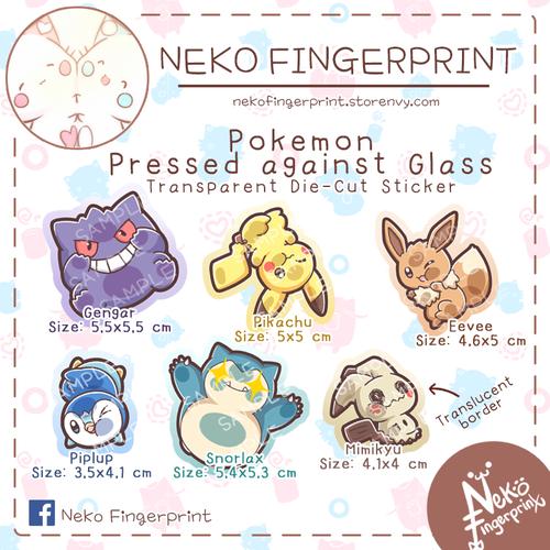 Jual Pokemon - Pressed against Glass Transparent Die-Cut Sticker Vol 1 ...