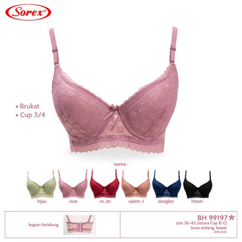 Jual Bra Floral Lace Brukat Halus Wanita Kawat Busa Sedang Sorex 99197 ...