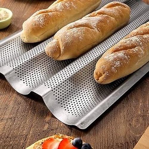 Jual Teflon Baguette Pan Perforated 38x25 cm Non stick loyang cetakan ...