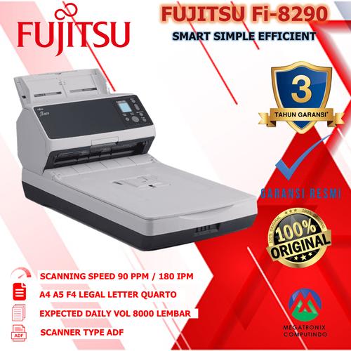 Jual Scanner Fujitsu Fi-8290 ADF + Flatbed - 90 Lembar/Menit - (A4 ...