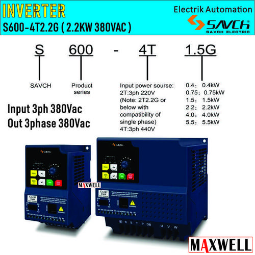 Jual S600 INVERTER 2.2 KW 3PHASE 380-440VAC SAVCH - Kab. Bekasi ...