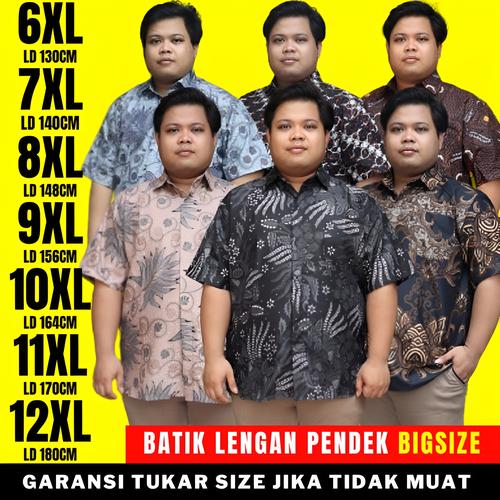Jual kemeja batik pria jumbo lengan pendek big size ukuran besar - BP6 ...