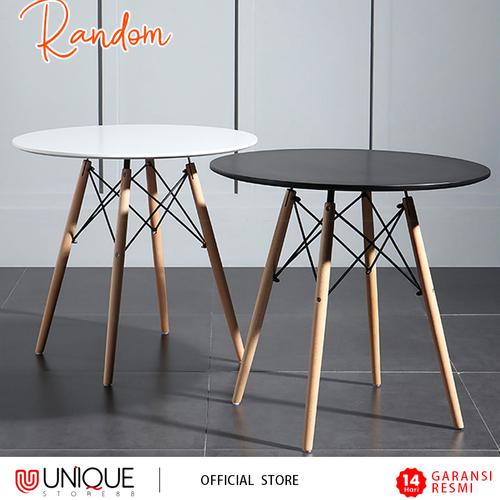 Promo Meja Bulat Bahan Kayu Besi Diameter 60cm Meja Cafe Minimalis ...