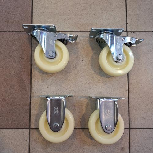 Jual Roda Nilon Ball Bearing Medium Duty 4 Inch 1Set ( 2 Rem 2 Mati ...