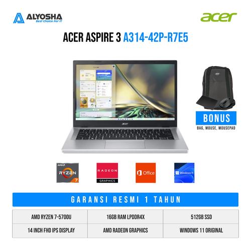 Jual ACER ASPIRE 3 A314-42P-R7E5 | RYZEN 7-5700U 16GB 512GB WUXGA ...