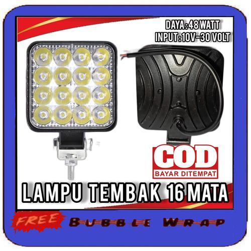 Jual Lampu Tembak Sorot LED 16 MATA Kotak 12 - 24 V Mobil Truk Bus - 16 ...