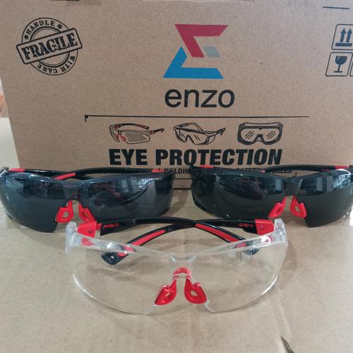 Jual ENZO kacamata safety glass kaca mata gerinda kacamata las hitam ...