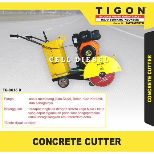 Jual mesin potong aspal beton TIGON TG- CC 18 D + mesin R180 concret ...