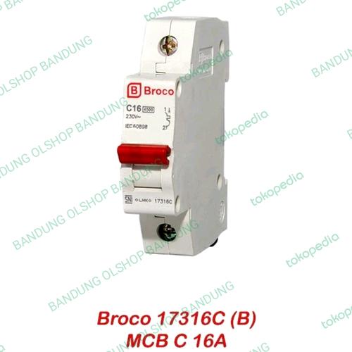 Jual BROCO MCB 16A 1P SNI ORIGINAL MADE IN INDONESIA MCB 1P 16A 220V ...