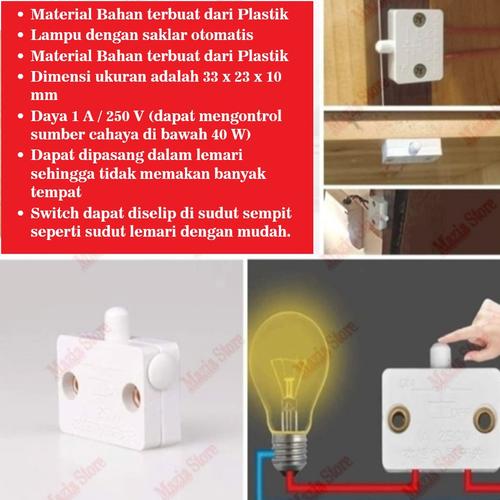 Jual Saklar Lampu Switch Otomatis On/Off Pintu Lemari Kabinet Sliding ...