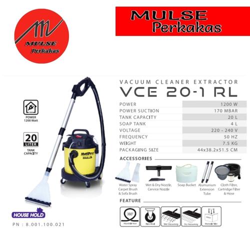 Jual Vacum Cleaner Extractor Wet & Dry Multipro 20 Liter VCE 20-1RL ...